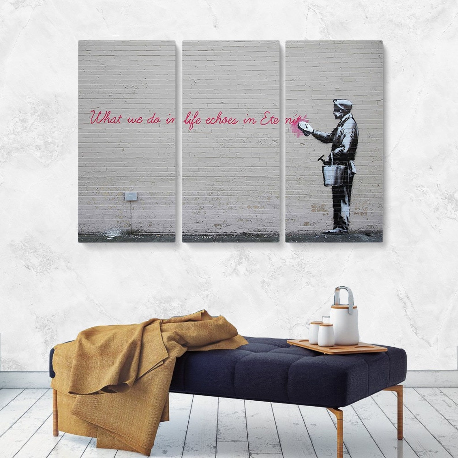 Banksy What We Do in Life Echoes in Eternity Graffiti Street - Etsy