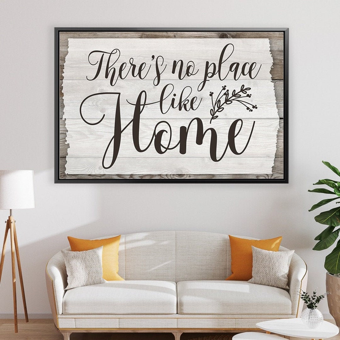 There's No Place Like Home Custom Family Monogram Canvas Print Wall ...