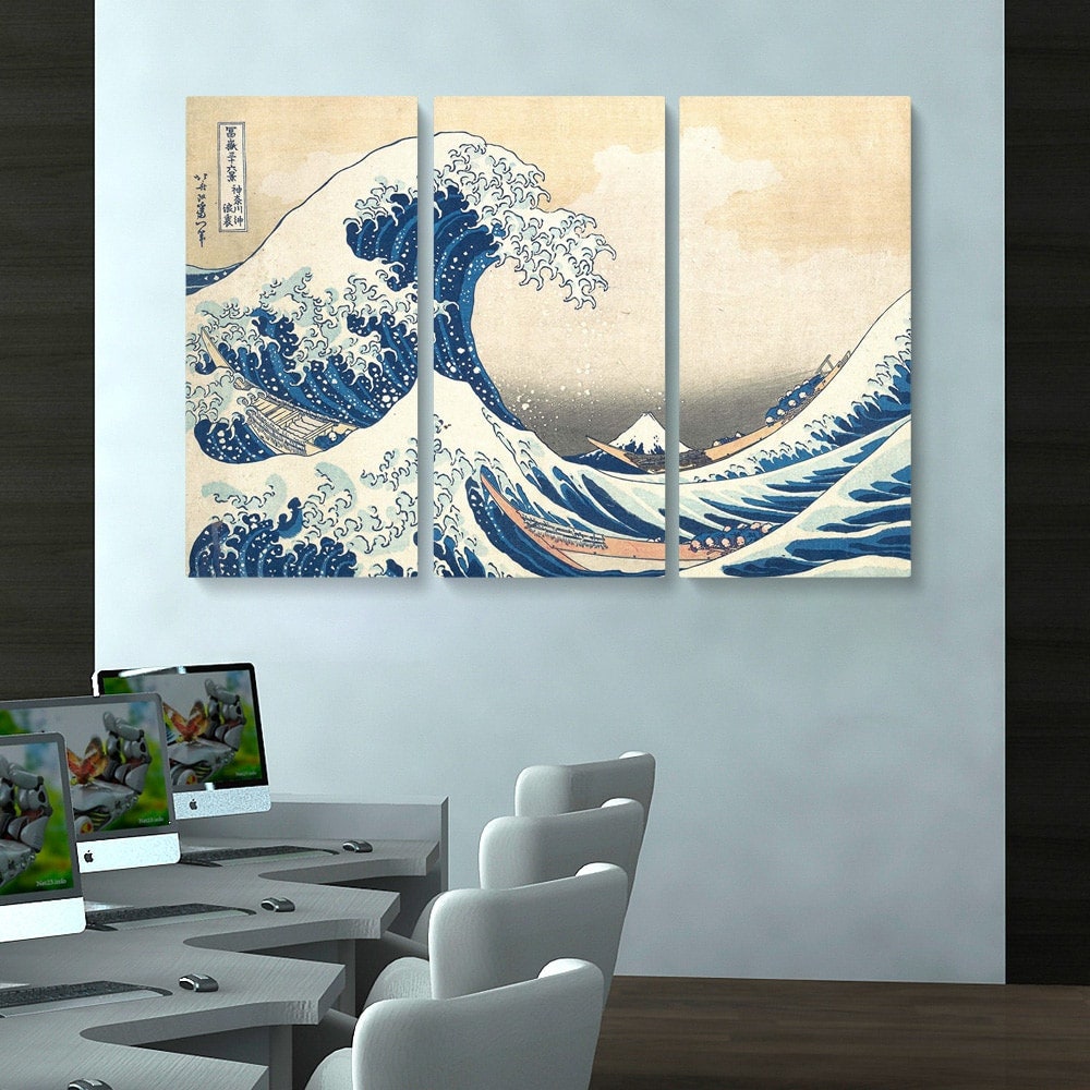 Great Wave off Kanagawa Print on Canvas Classical Japanese - Etsy