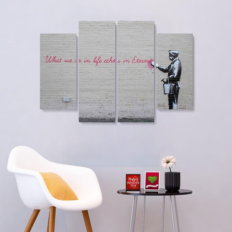 Banksy What We Do in Life Echoes in Eternity Graffiti Street - Etsy