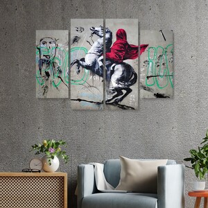 Banksy Napoleon Crossing the Alps Street Graffiti Street Canvas Print ...