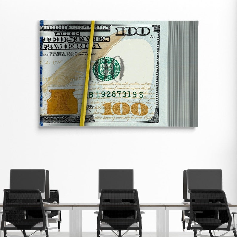 Pop Art Original Benjamin 100 Dollar Bill Money Press Canvas - Etsy