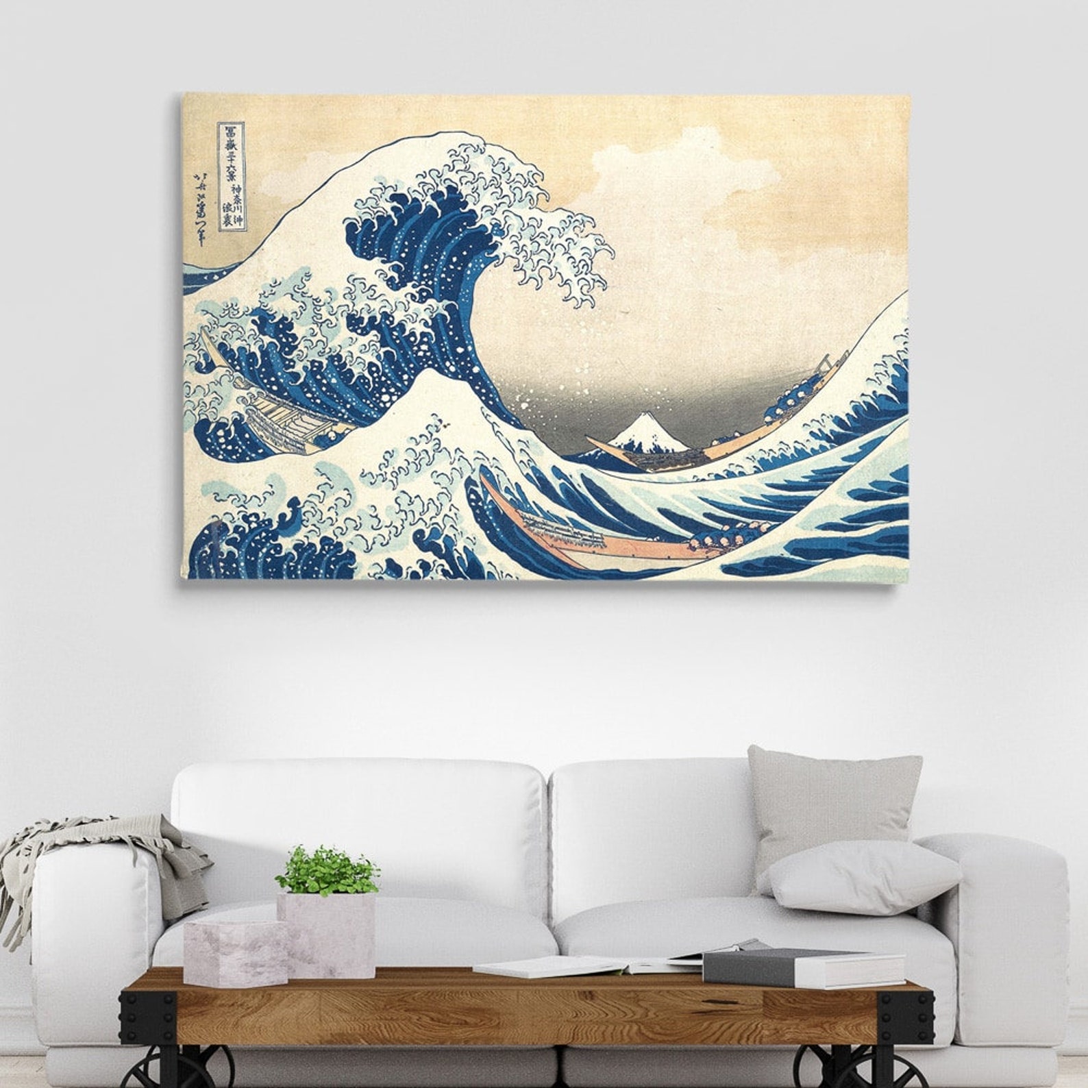 Great Wave off Kanagawa Print on Canvas Classical Japanese - Etsy