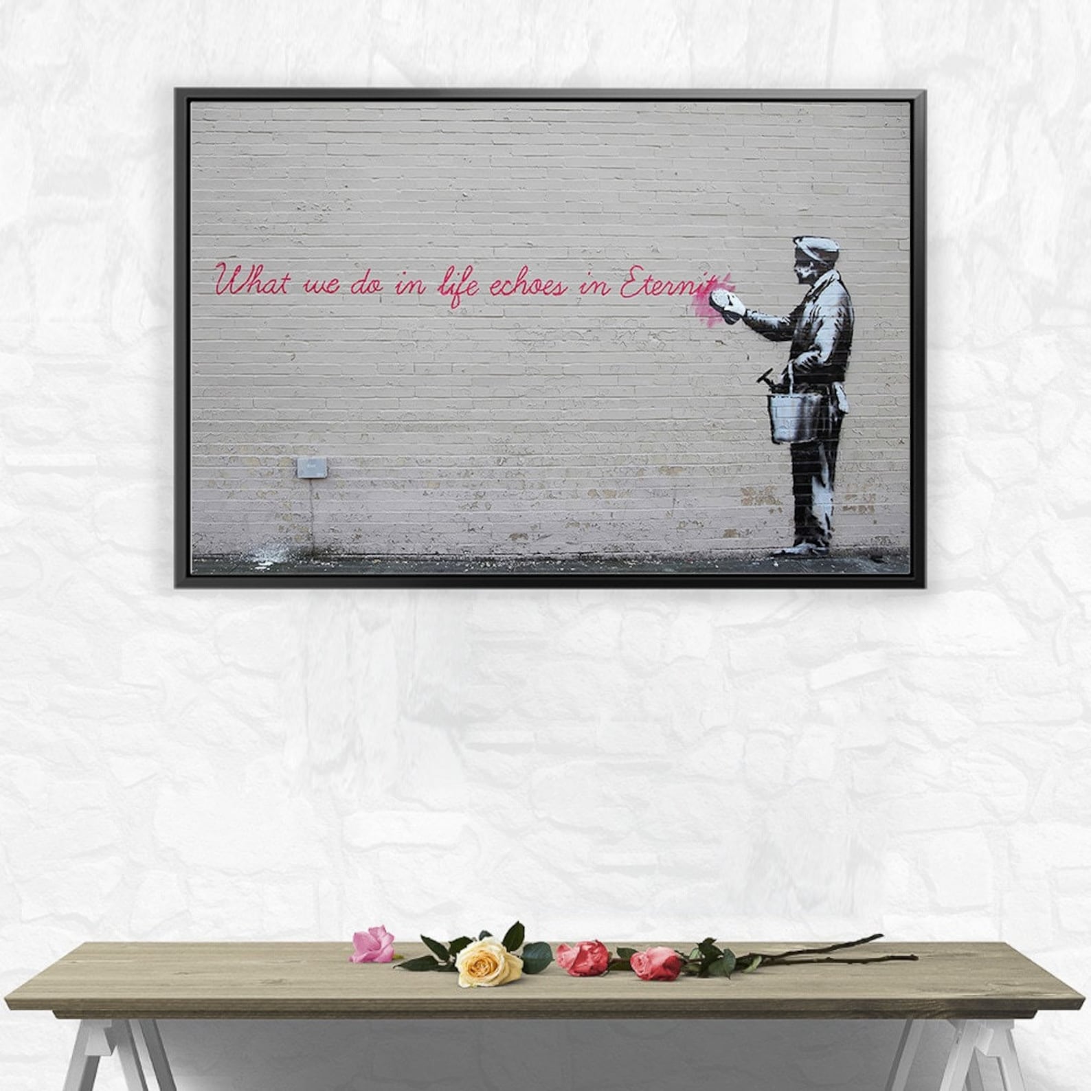 Banksy What We Do in Life Echoes in Eternity Graffiti Street - Etsy