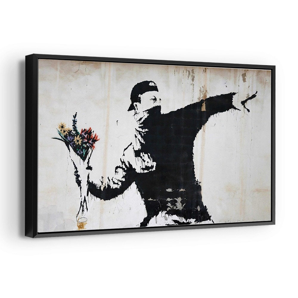 BANKSY Flower Thrower - Certificate (Banksy Flower Bomber, Banksy Wall ...