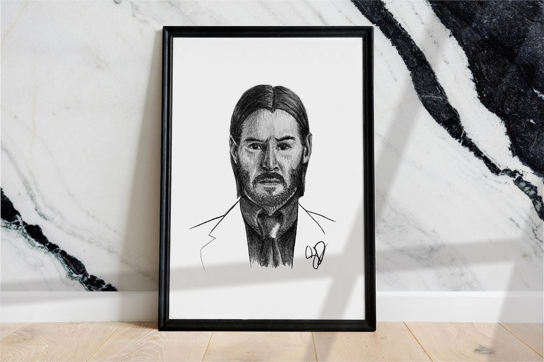 Keanu Reeves Hand-drawn Graphite Illustration Digital Art - Etsy