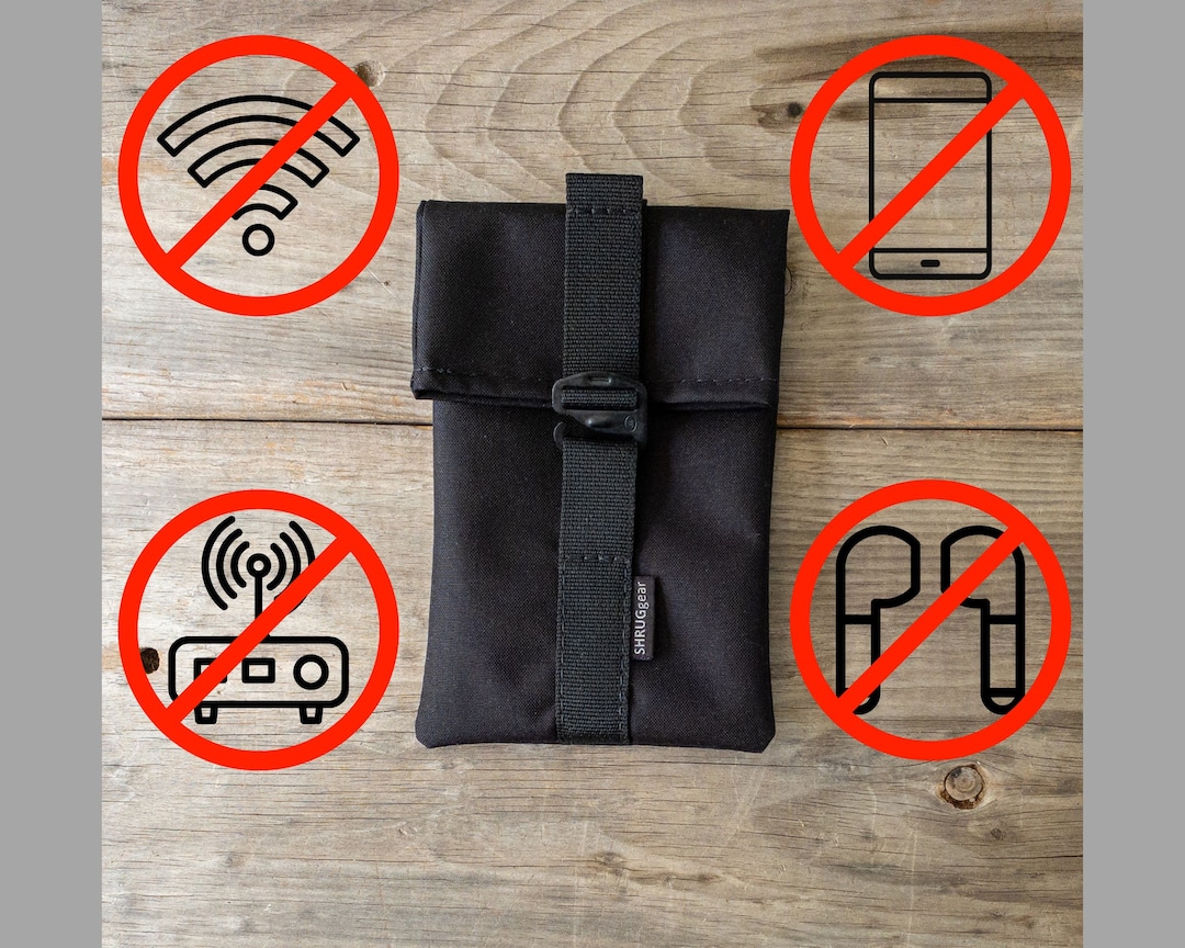 Black Faraday Bag: RFID EMF Protection Cell Phone Pouch - Etsy