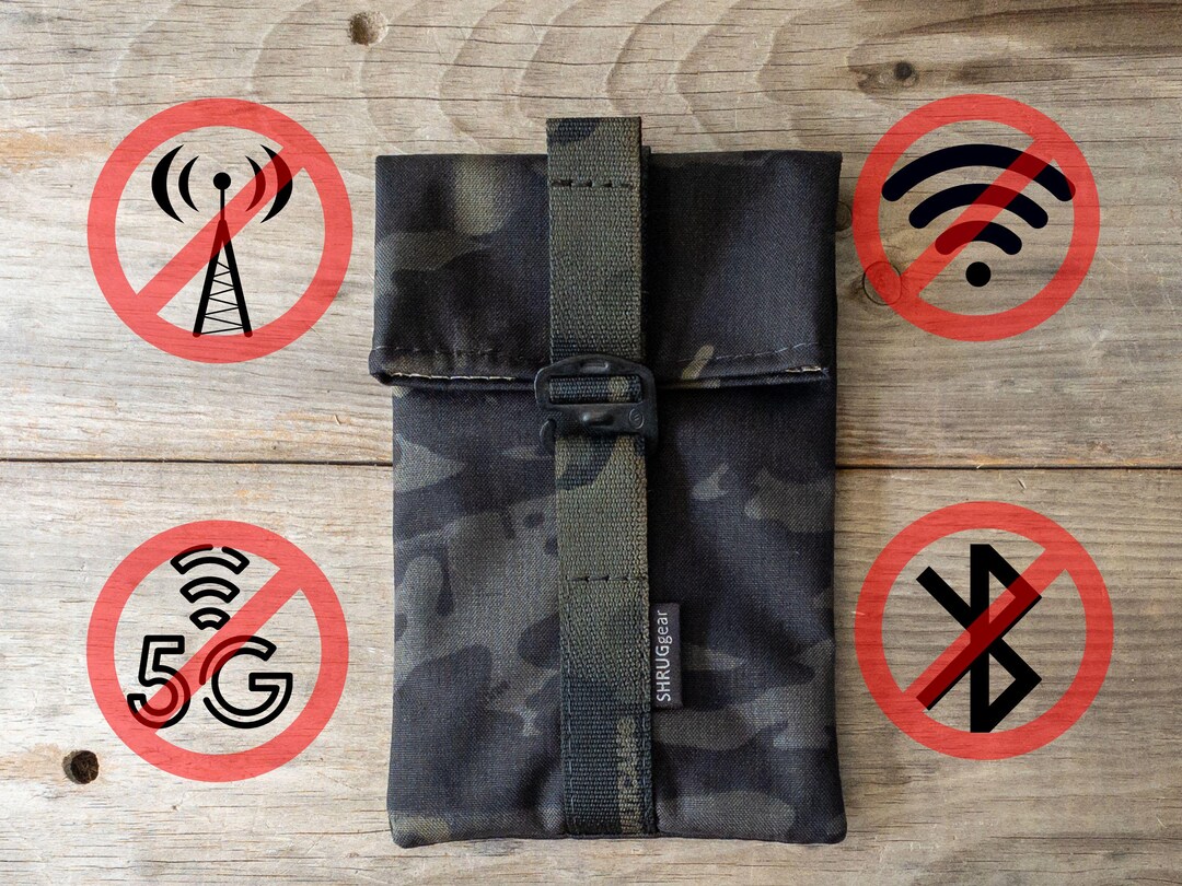 Multicam Black Faraday Bag for Cell Phone - 500D Milspec & EMF Blocking ...