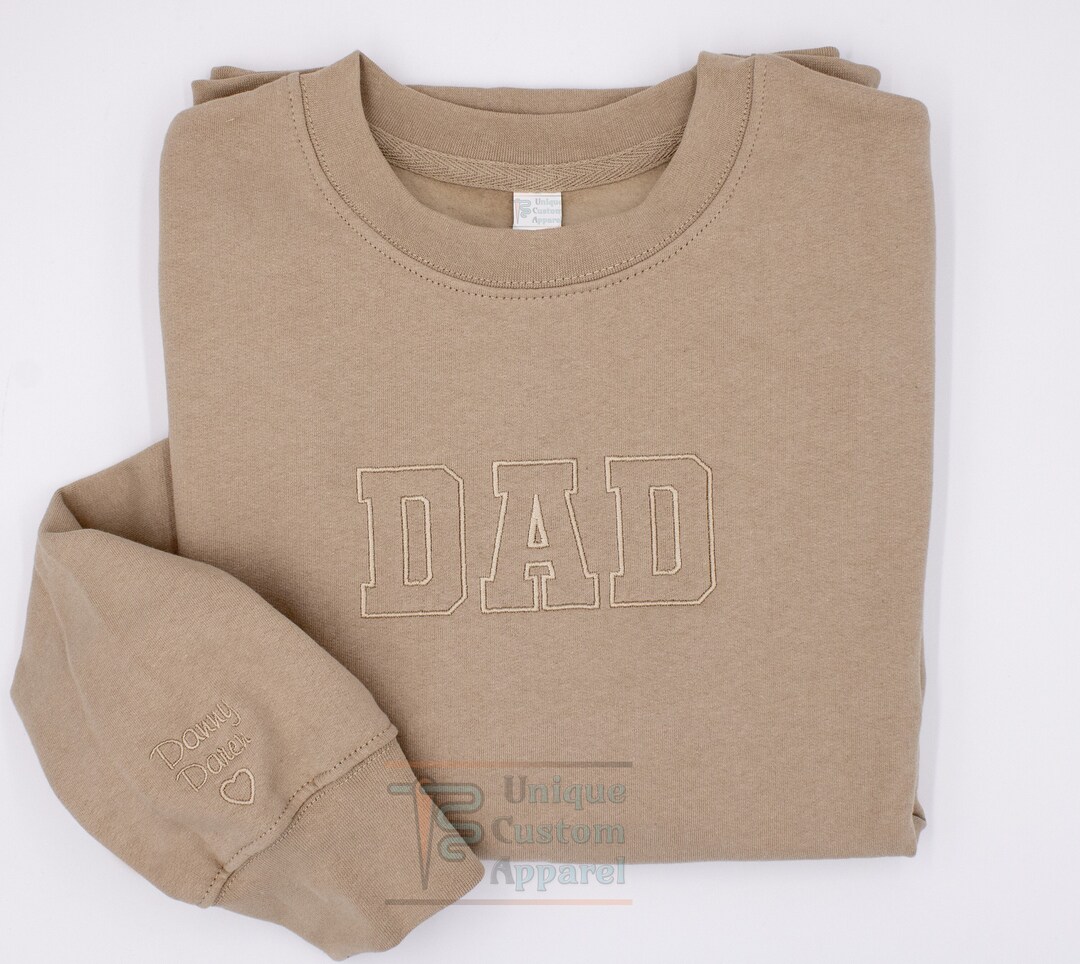 Dad Embroidered Sweatshirt With Kids Names on Sleeve Dad Gifts Dad ...