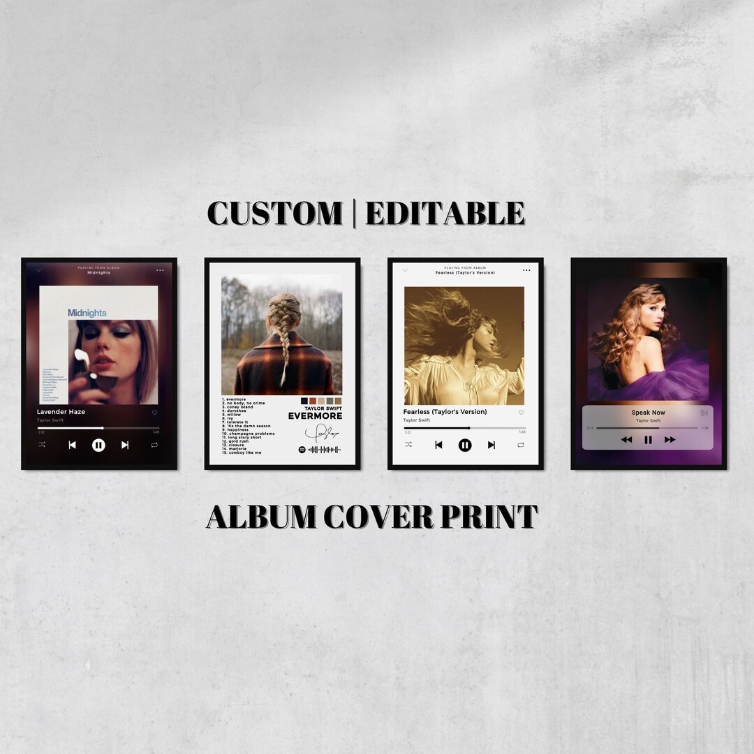 Editable Album Cover Print Templates Templett Poster Printable Wall Art ...