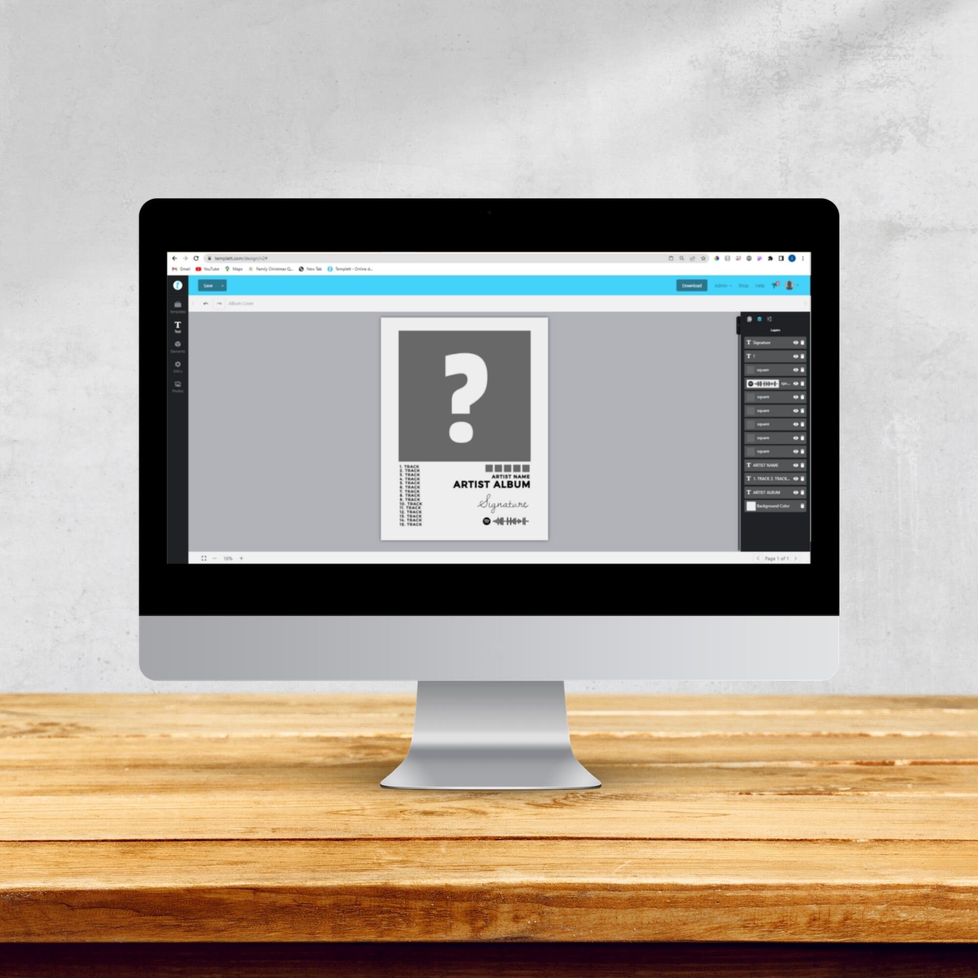 Editable Album Cover Print Templates Templett Poster Printable Wall Art ...