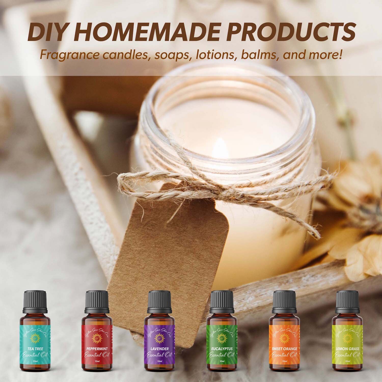 Organic Essential Oils Kit, Diffuser Fragrance Set, Eucalyptus ...