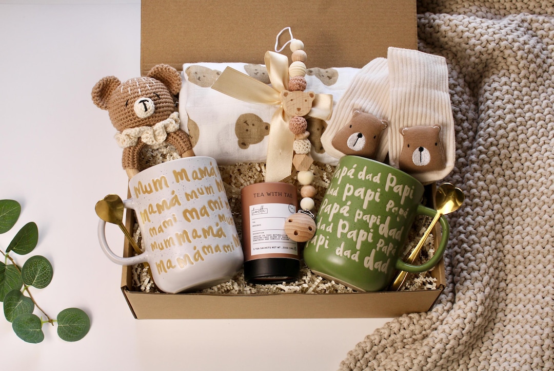 New Parents Gift Box, Mom and Dad Mugs, Baby Shower Gift - Etsy