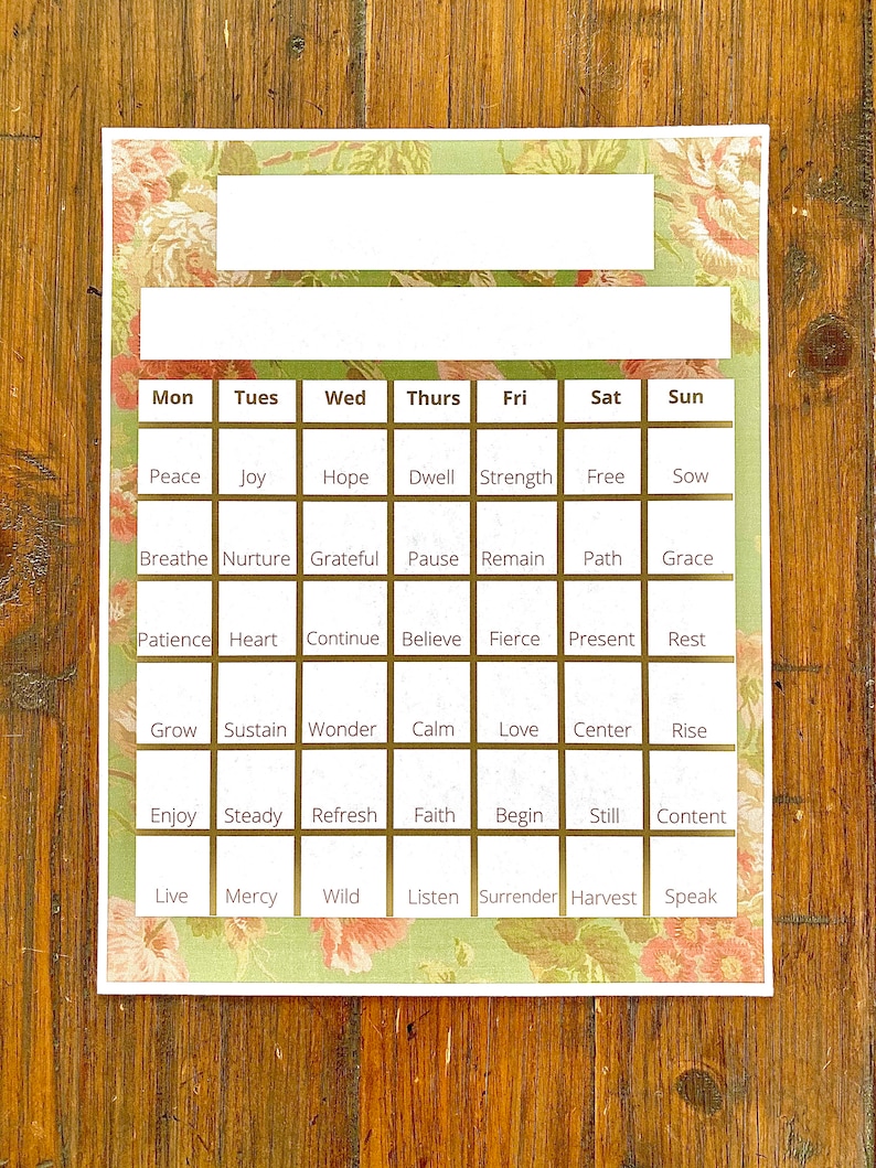 Word of the Day Calendar Custom Calendar Daily Inspiration - Etsy