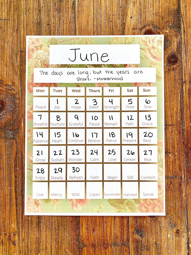 Word of the Day Calendar Custom Calendar Daily Inspiration - Etsy