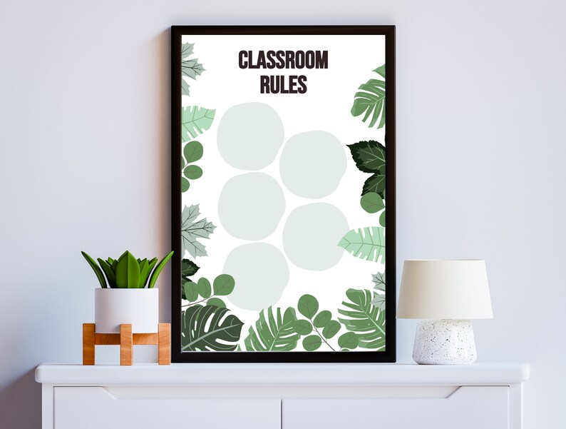 Personalized Classroom Rules Poster, Green Forestry Rules Poster ...