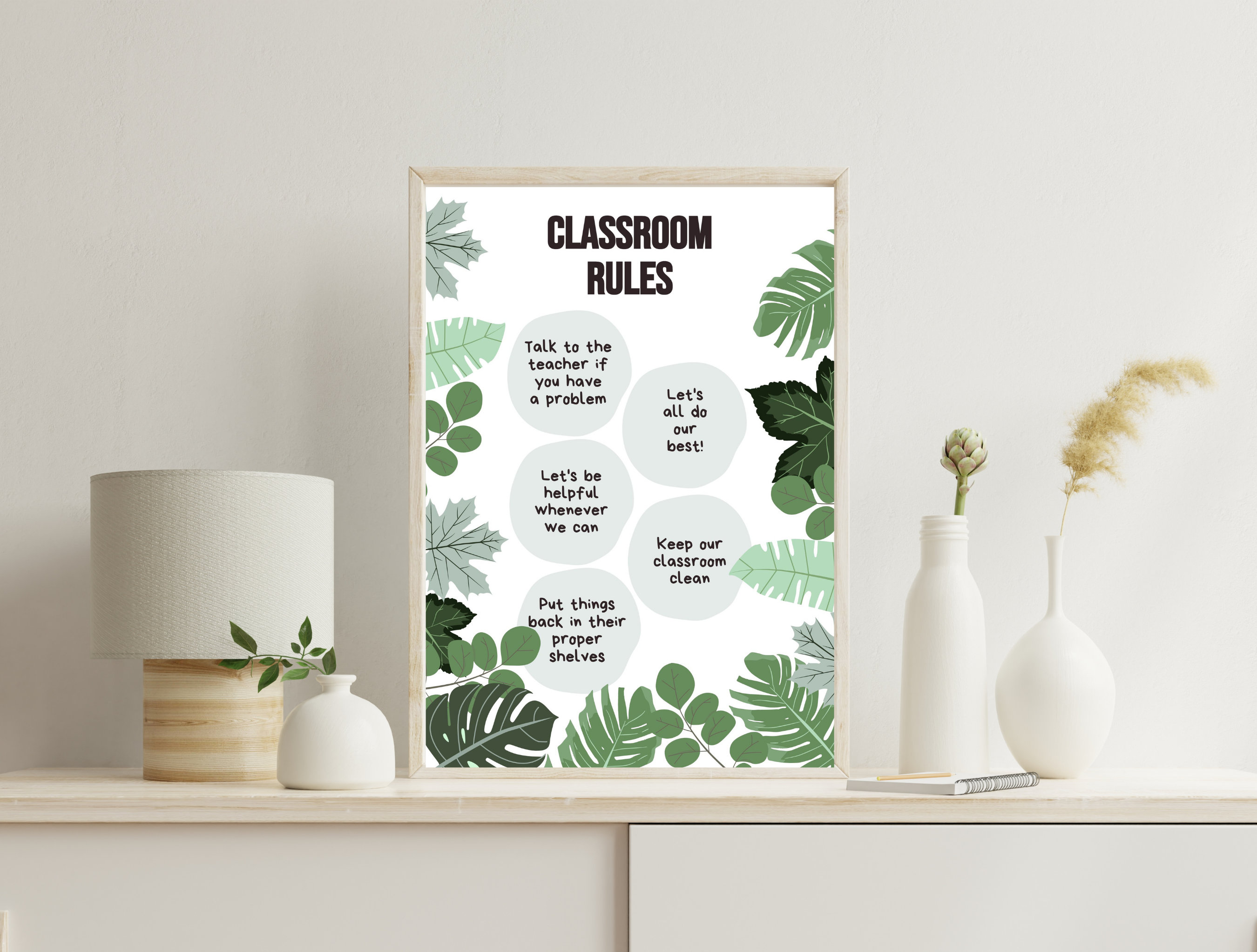 Personalized Classroom Rules Poster, Green Forestry Rules Poster ...