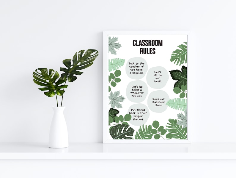 Personalized Classroom Rules Poster, Green Forestry Rules Poster ...