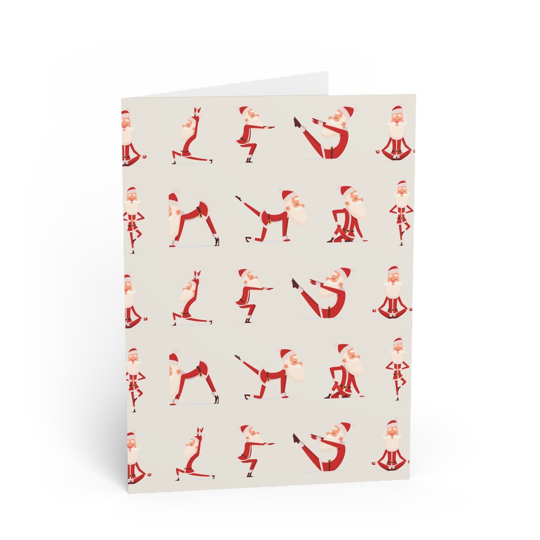 Christmas Greeting Cards, Yogi Santa Card, Yoga Christmas Card, Santa ...