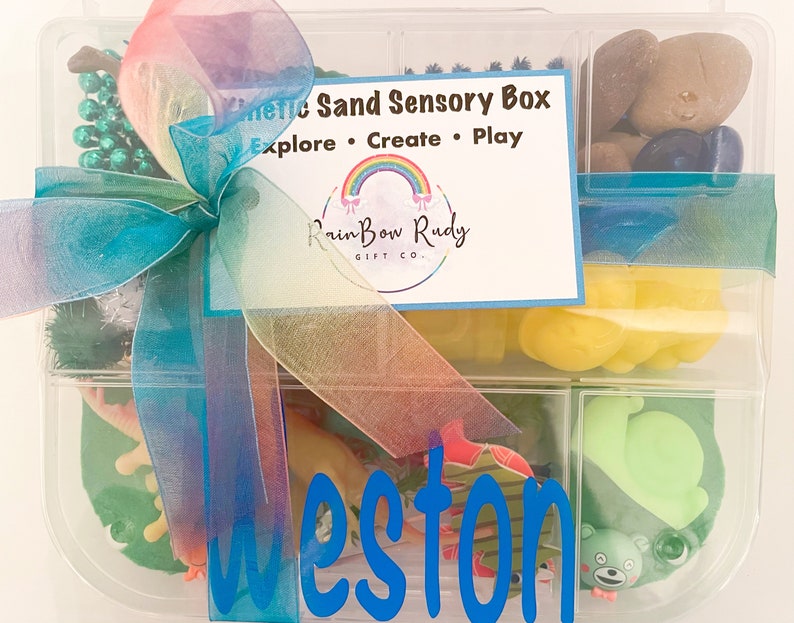 Personalized Kinetic Sand Sensory Box, Busy Box for Boy, Boy Gift Box ...