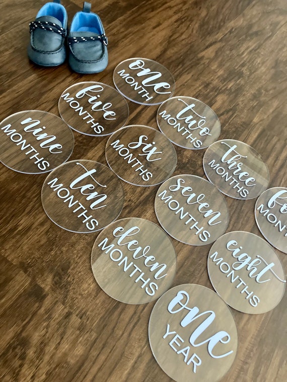 Acrylic Baby Monthly Milestone Clear Acrylic Disc Baby - Etsy