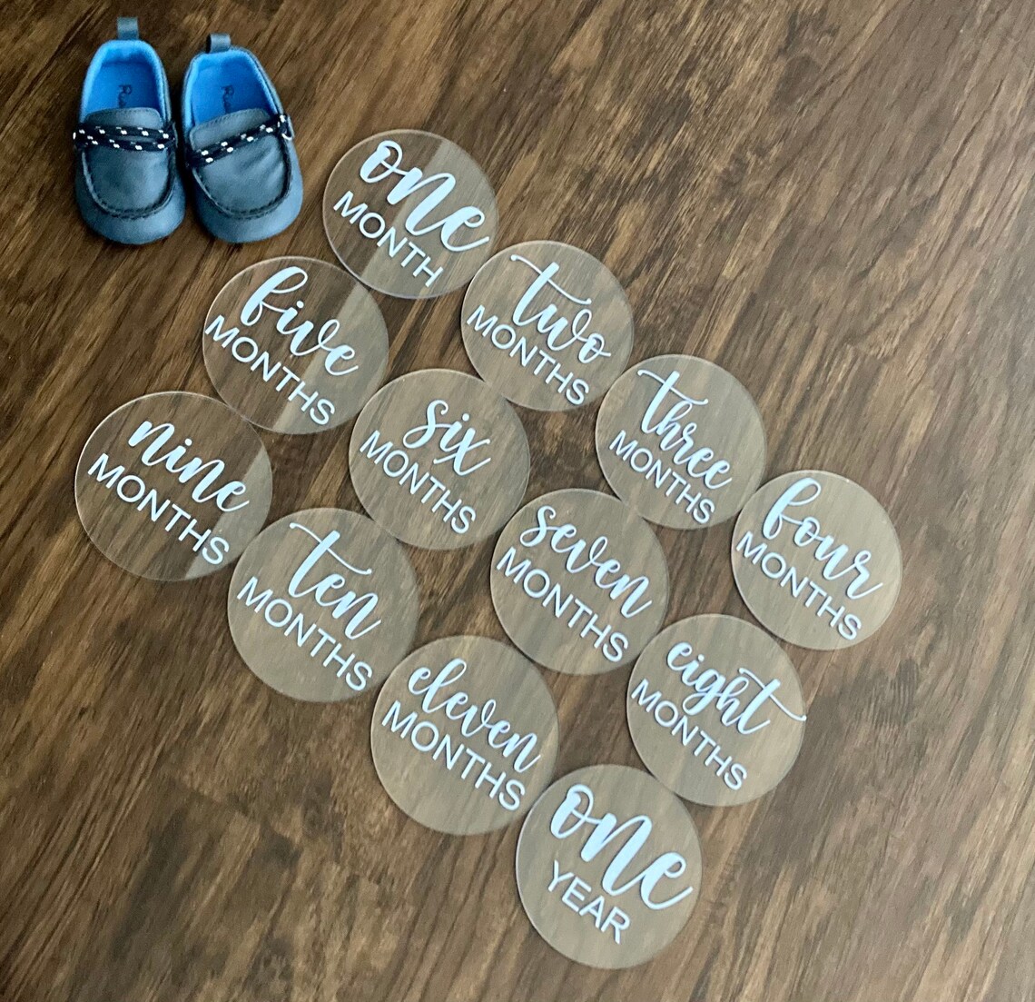 Acrylic Baby Monthly Milestone Clear Acrylic Disc Baby Milestone Disc ...