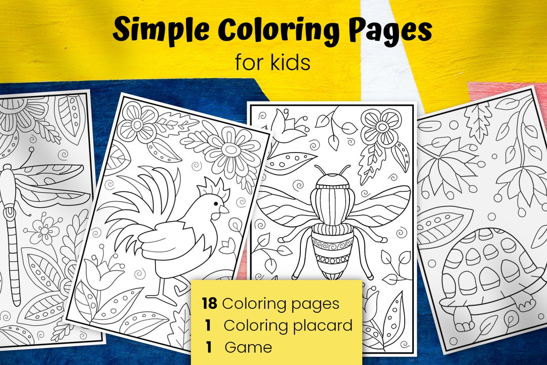 Coloring Book PDF Kid Coloring Illustrations With Animals, Insects ...