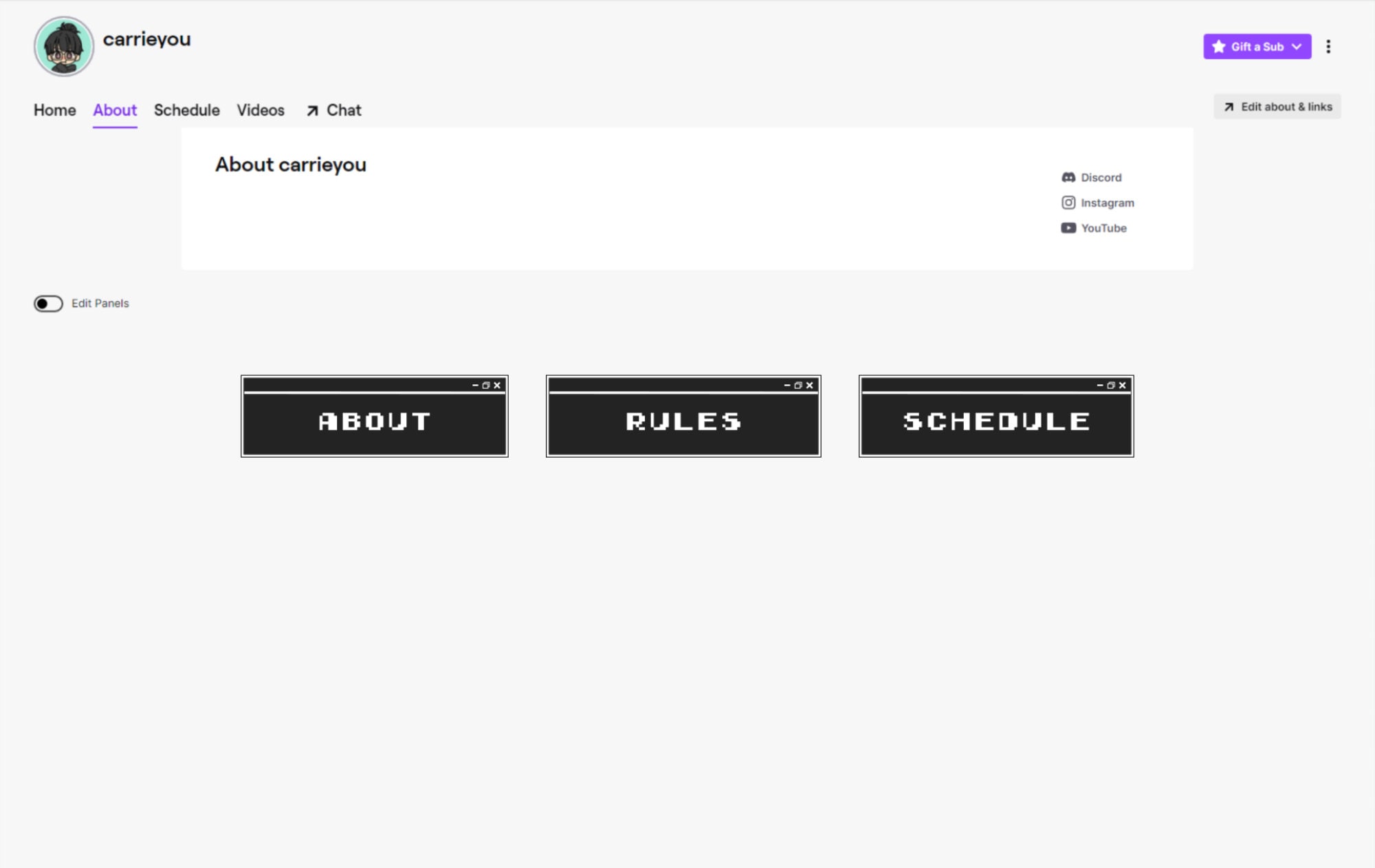 20 Dark Mode Twitch Panels | Black & White | Minimal | Pixel - Etsy