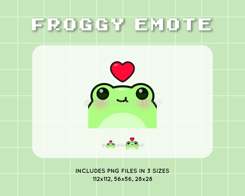 Froggy Emote | Froggy Heart Love | Twitch Discord - Etsy