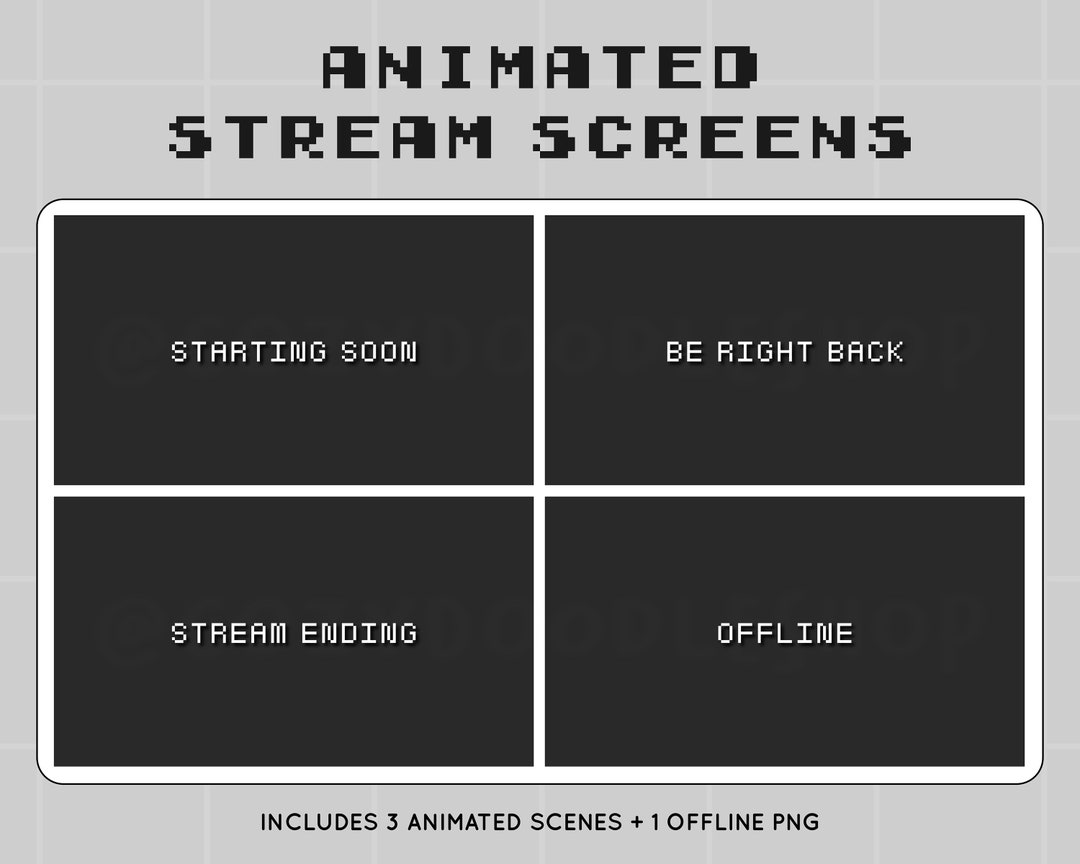 Minimal Pixel Stream Screens: Animated Twitch Overlay (digital Download ...