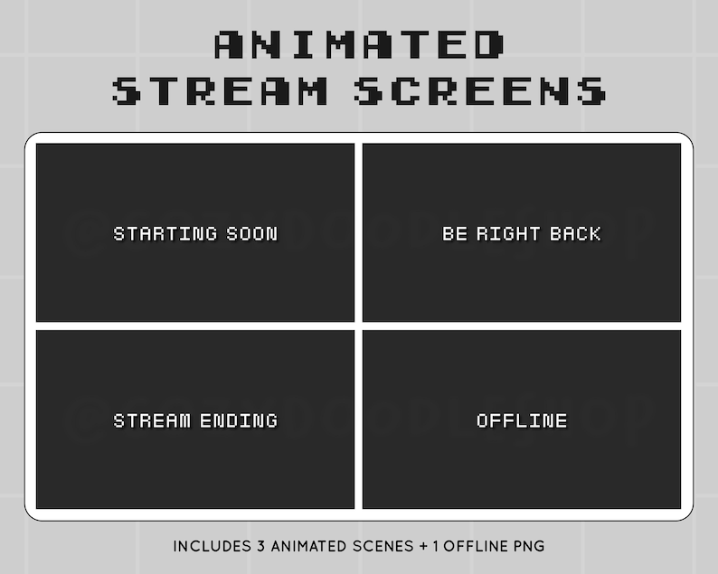 Minimal Pixel Stream Screens: Animated Twitch Overlay (digital Download ...