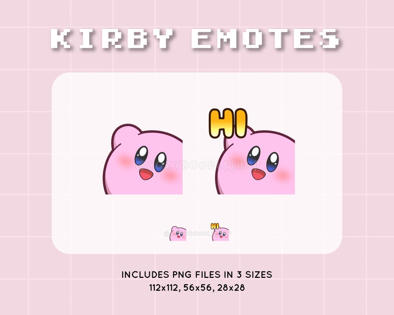 Kirby Emote | Kirby Wave Hi | Twitch Discord - Etsy