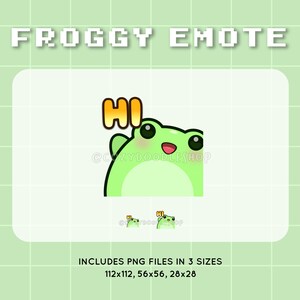 Froggy Emote | Froggy Hi| Twitch Discord - Etsy