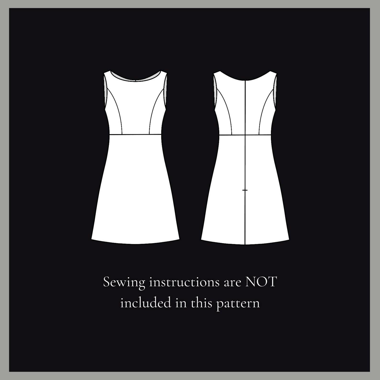 Boat Neckline Dress Sewing Pattern, Sleeveless Dress Pattern, Midi ...