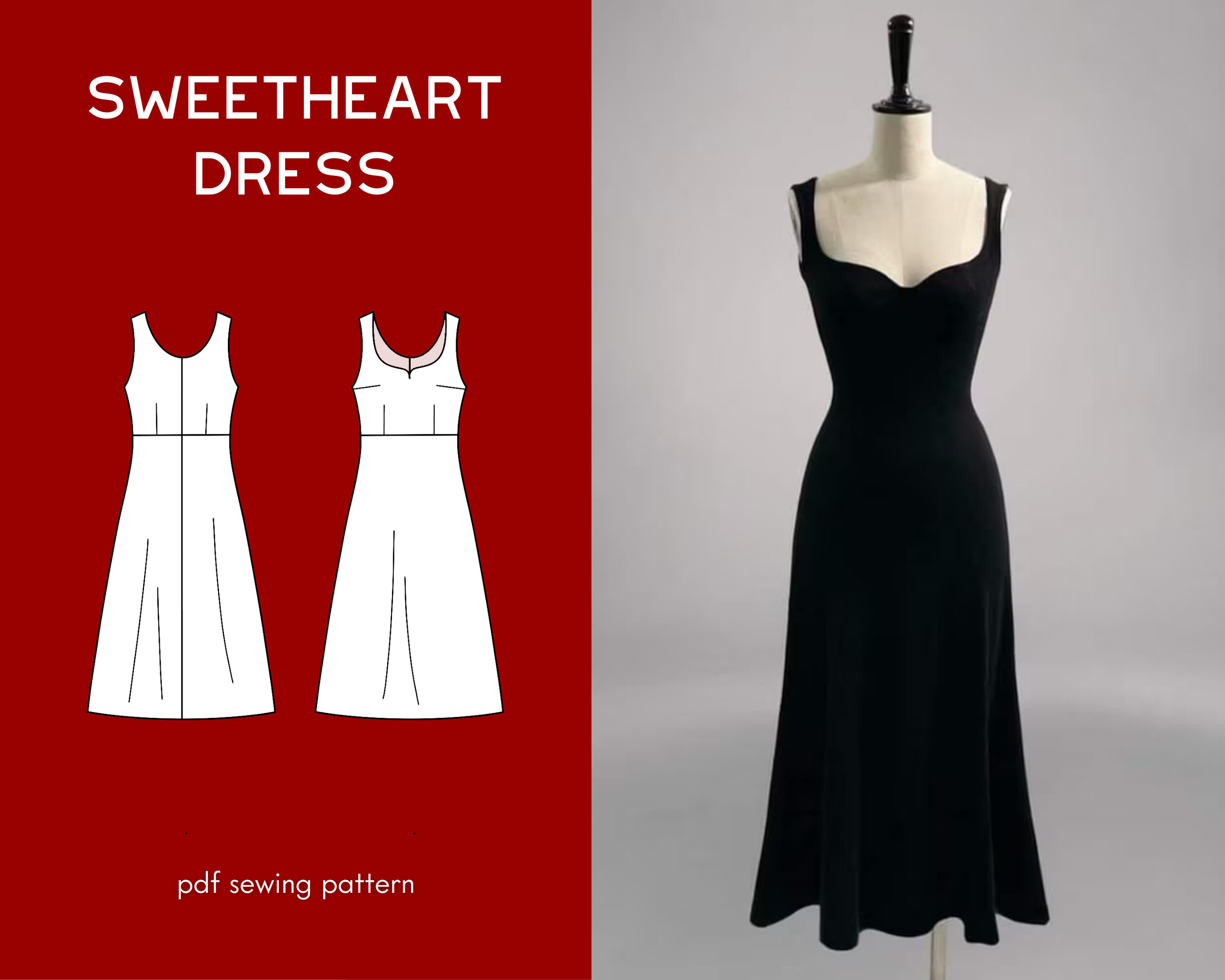 Pattern Sweetheart Neckline