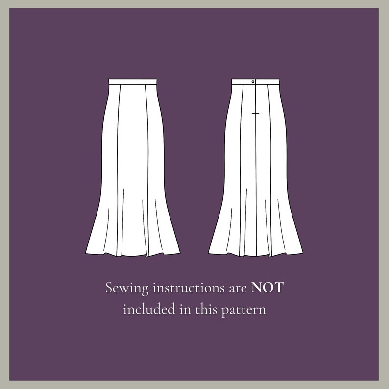 Trumpet Skirt Pattern, Skirt Sewing Pattern, Midi Skirt Pattern, Flare ...