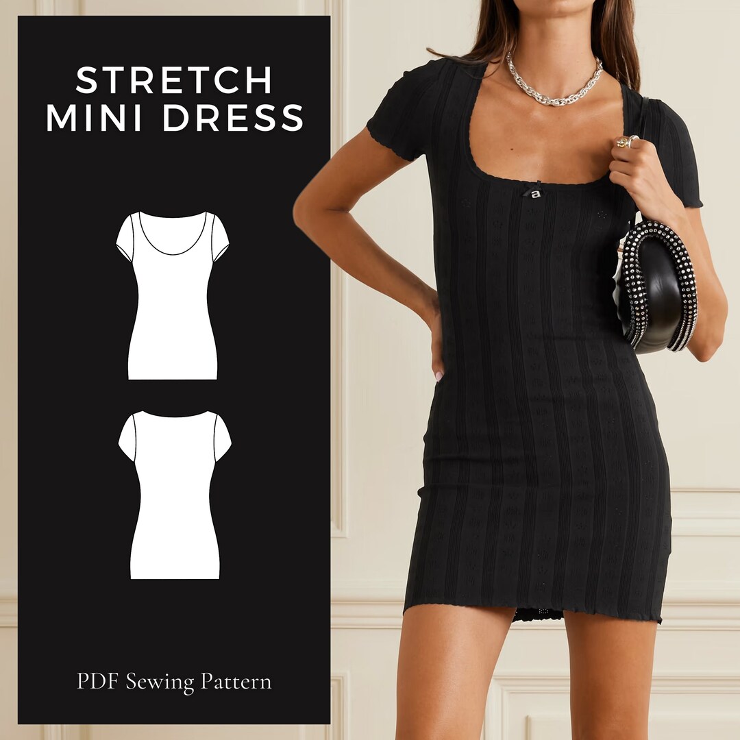 Stretch Fitted Dress Pattern, Dress Sewing Pattern, Summer Dress Sewing ...