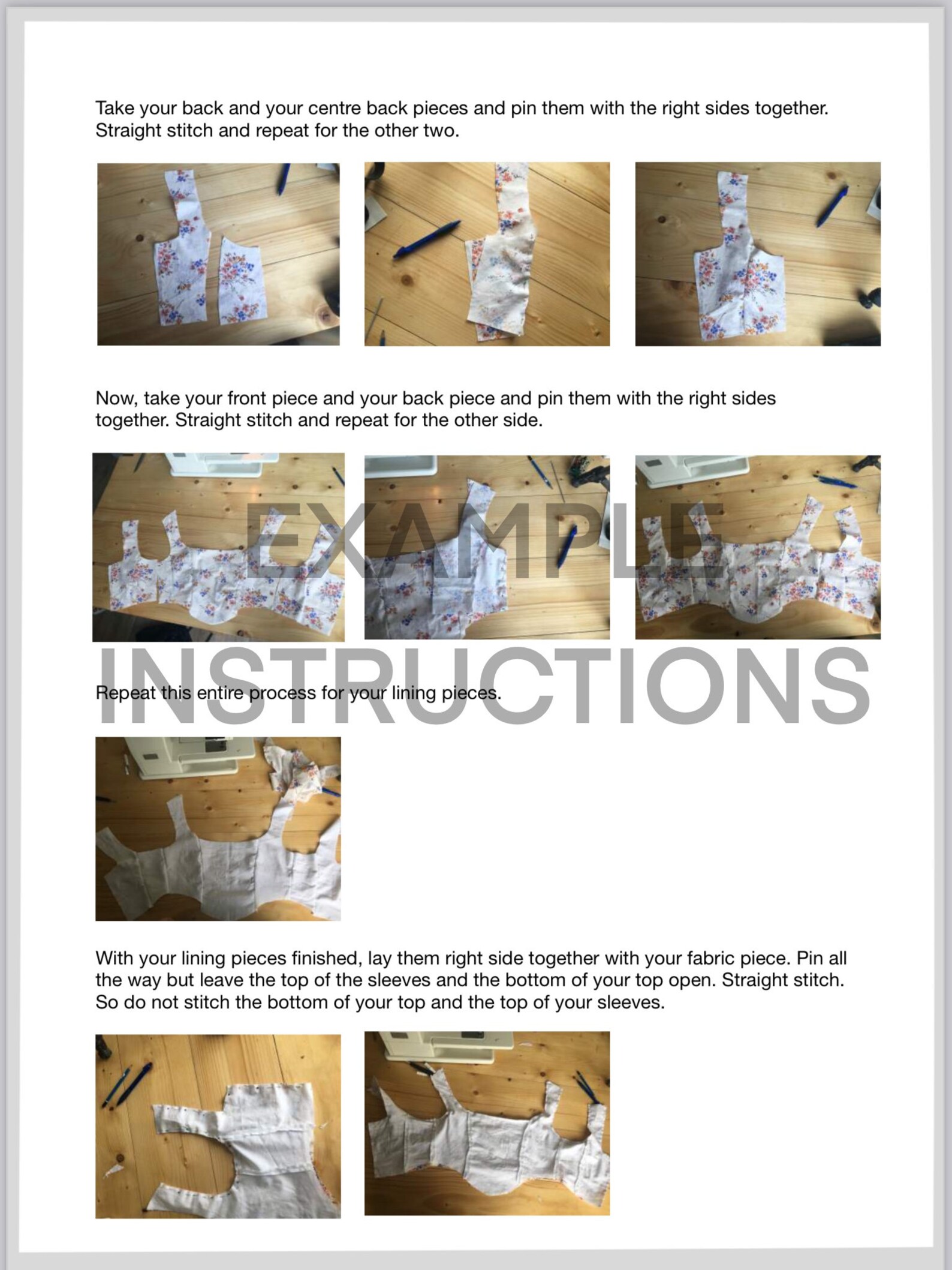 Corset Top Sewing Pattern Download PDF Summer Top XS S M - Etsy