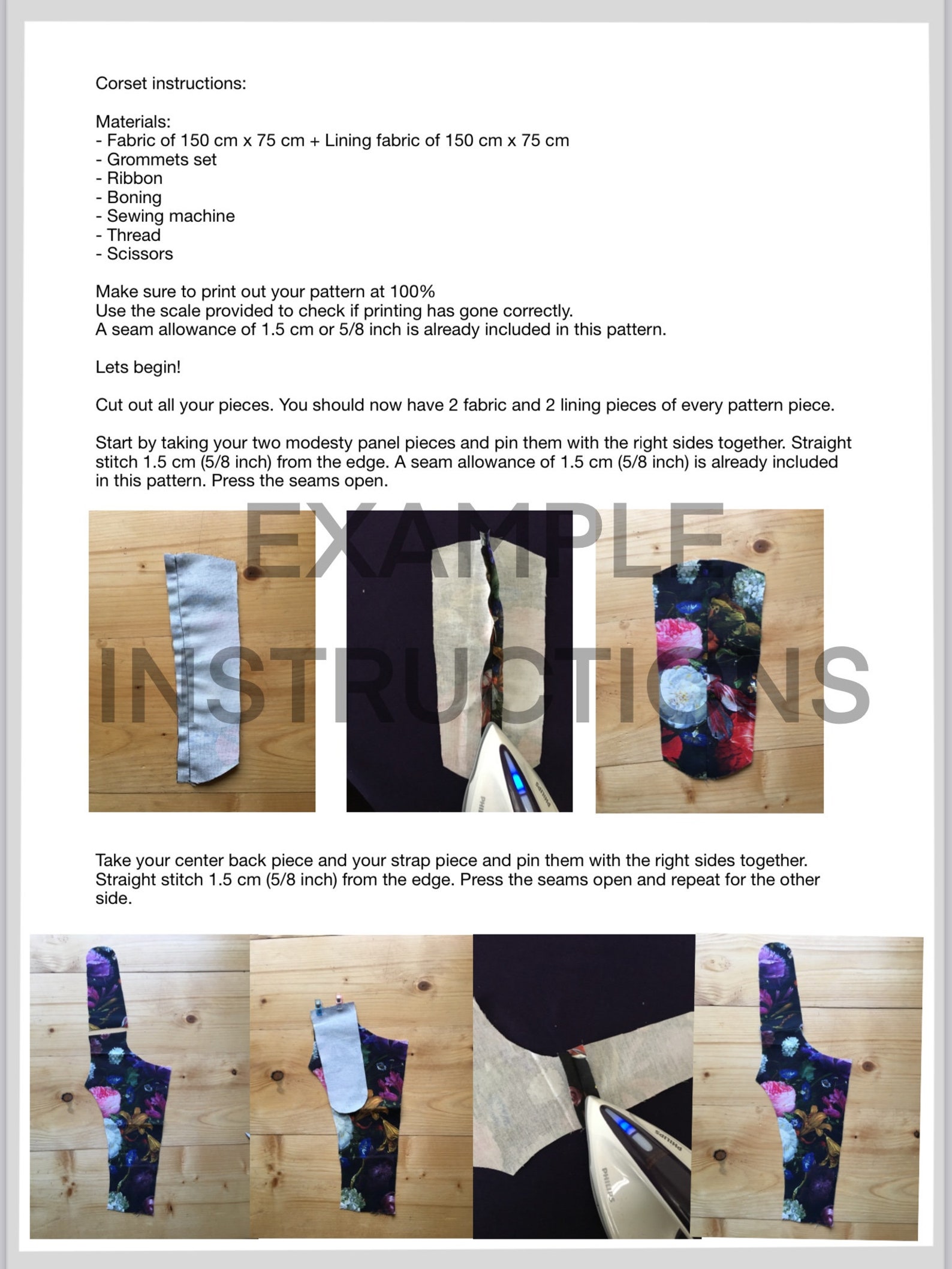 Corset Top Sewing Pattern Download PDF Sewing Patterns for - Etsy