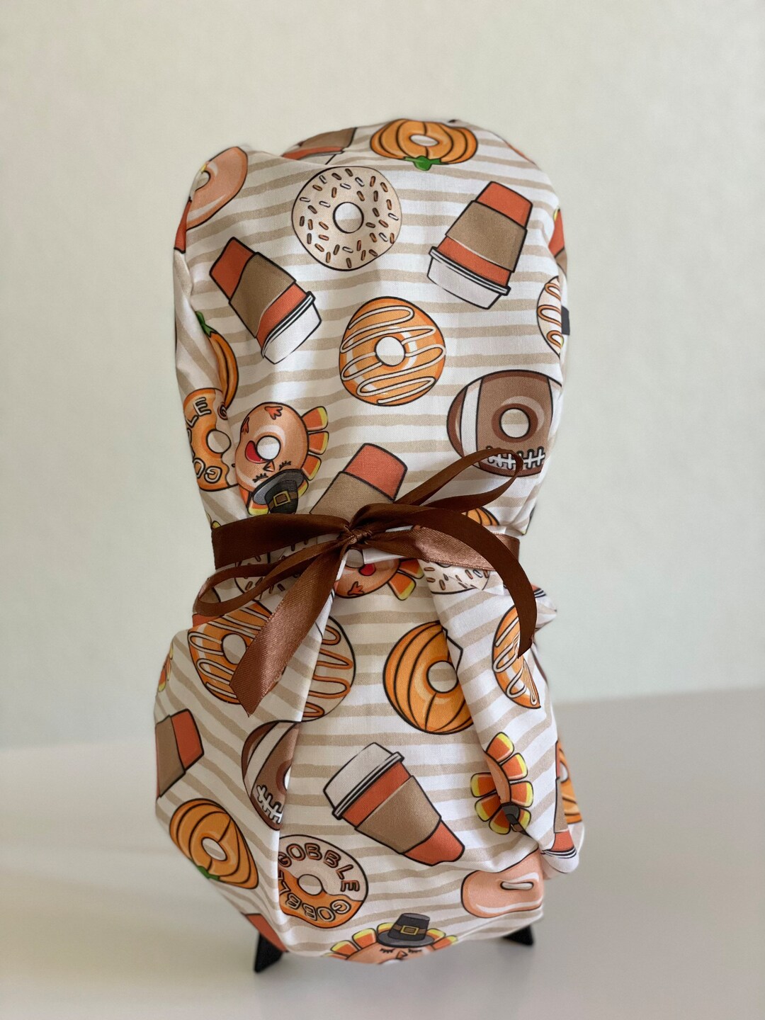 Fall Scrub Cap, Coffee Donuts Scrub Cap, Scrub Caps for Women, Satin ...