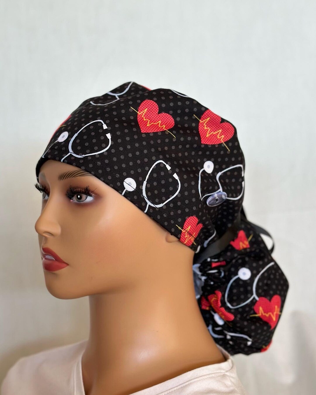 Nurse Scrub Hats for Women, Heart Scrub Hat, Surgical Hats for Women ...