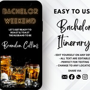 Bachelor Weekend Itinerary | Whiskey Itinerary Digital | Weekend ...