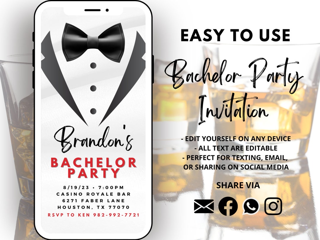 Bachelor Party Invitation | Bachelor Weekend | Bachelor Party Evite ...