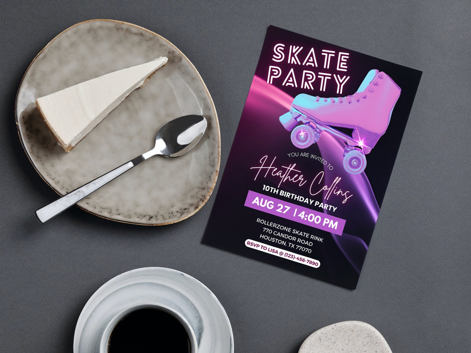 Skating Invitation Skate Party Invite Roller Skate Invite - Etsy