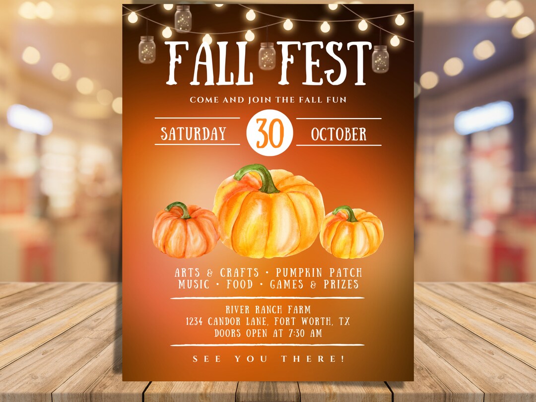 Fall Harvest Party | Fall Event Flyer | Fall Festival Flyer | Community ...