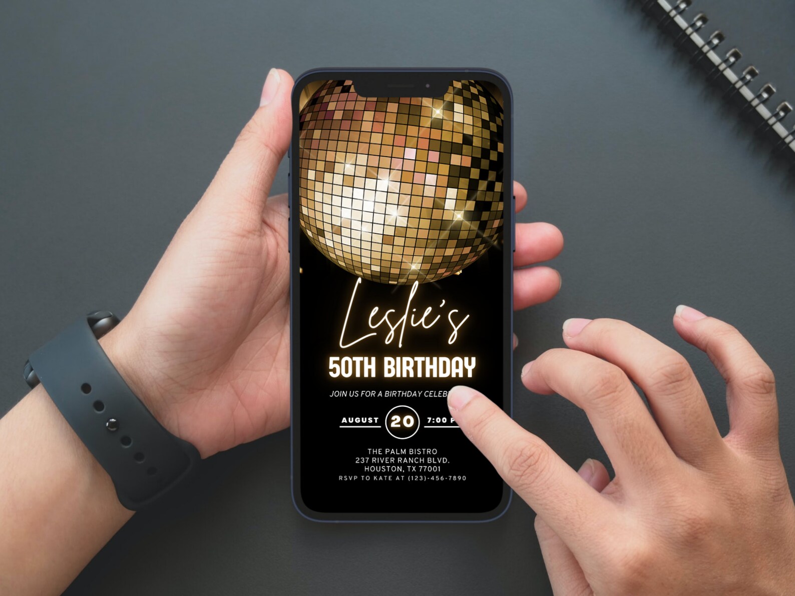 Disco Birthday Invitation Electronic Birthday Invitation - Etsy