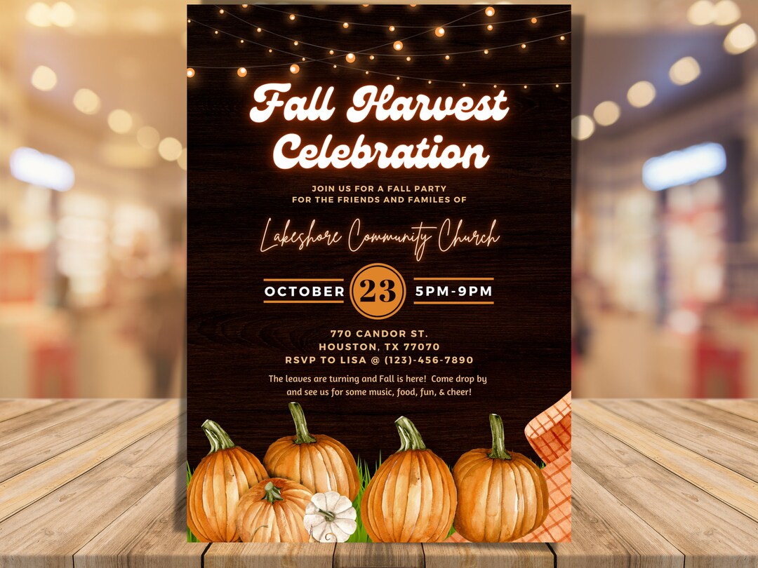 Fall Harvest Party | Fall Event Flyer | Fall Block Party Flyer | Fall ...