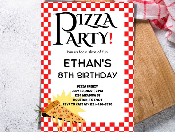 Pizza Party Invitation Editable Digital Pizza Party | Etsy
