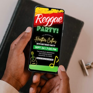 Reggae Birthday Invitation Reggae Party Invite Jamaica Birthday ...
