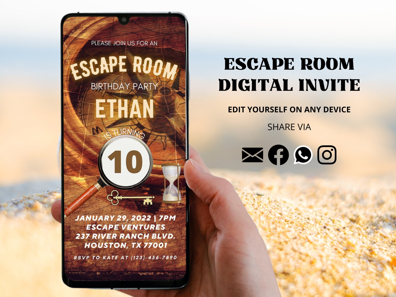 Escape Room Invitation Escape Room Kids Birthday Spy Party - Etsy